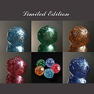 Triantakohedron 33mm D30 30-Sided Glittered Color Jumbo RPG Gaming Dice, Limited Edition Series (Glitter Pink)