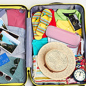 Toothbrush Travel Case Compatible with Oral-B Pro 1000, 2000, 3000, 3500, 1500/ for Philips Sonicare ProtectiveClean 4100 5100 Electric Toothbrush with Mesh Pocket for Accessories - Pink (Bag Only)