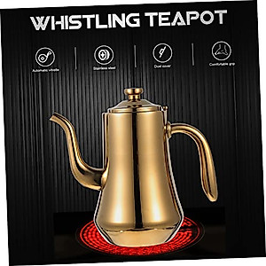 MOLUCKFU 1pc Kettle Camping Coffee Makers Home Espresso Machine Cooking Oil Dispenser Oil Dispenser Condiment Dispenser Gold Teapot Camping Stove Stainless Steel Golden