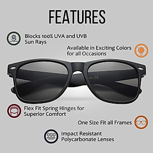 Got Shades Wholesale Bulk Unisex 80's Retro 100% UV Sunglasses for Adults - 10 Pack - w/Flex Hinges