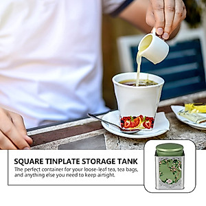 BESPORTBLE Tea Tin Canister with Airtight Double Lids, Airtight Loose Tea Canister Tinplate Empty Tin Chinese Style Tea Jar - Kitchen Canister for Loose Tea, Coffee, Candy, Herbs and Spices