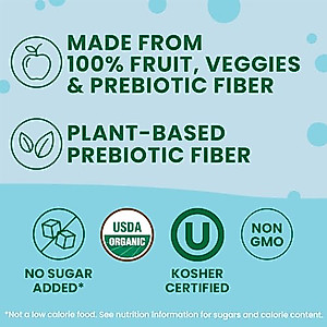 GoGo SqueeZ Happy TummieZ Organic Apple Pear Yellow Carrot Raspberry, 3.2 Oz (Pack of 4), Kids Snacks with Prebiotic Fiber, Gluten Free, Nut Free, Dairy Free Gut-Friendly Snack