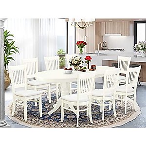 East West Furniture VAVA9-LWH-C Dining Set, 9-Piece