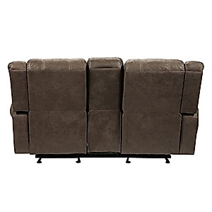 Lexicon Shay Double Glider Manual Reclining Loveseat, Brown