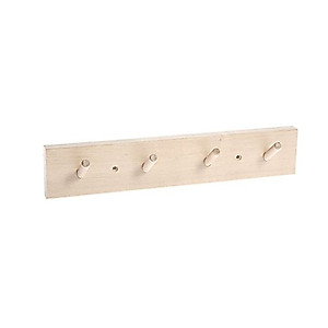 Iris Hantverk Birch Wood Wall Rack with 4 Hooks