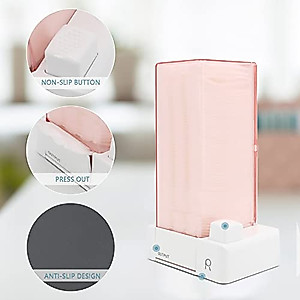 Cotton Pad Dispenser Square Automatic Cotton Pad Holder Wall Mount Cotton Pad Dispenser with 2 Clear Jar Bathroom Canister for Qtip Cotton Ball Apothecary Swab Vanity Cosmetic Storage and Organizer