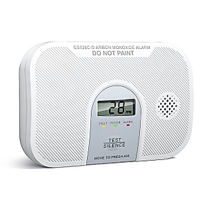 Siterlink Carbon Monoxide Detector, 10-Year Life Carbon Monoxide Alarm, Replaceable Battery CO Detector with LCD Digital Display and Test Button, 3 LED Lights CO Alarm for Home, GS828C-D, 1 Pack