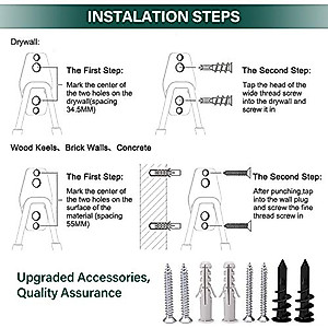 Garage Hooks Heavy Duty, 12 Packs Steel Garage Storage Hooks, Wall Mount Utility Hooks with Anti-Slip Coating, Tool Organizer for Power Tools, Ladders, Bikes, Garden Yard Tool Organizer for Garage