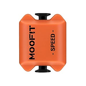 moofit Bike Speed Sensor, Bluetooth & ANT+ Wireless RPM Cycling Spin Bike Cadence Sensor for Wahoo/Coosporide/Rouvy/Peloton, IP67 Waterproof, Orange