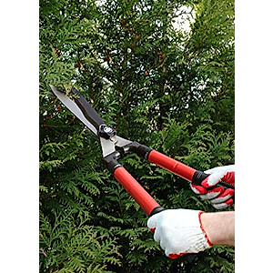 TABOR TOOLS B212A Telescopic Hedge Shears with Wavy Blade and Extendable Steel Handles. Extendable Manual Hedge Clippers for Trimming Borders, Boxwood, and Tall Bushes.