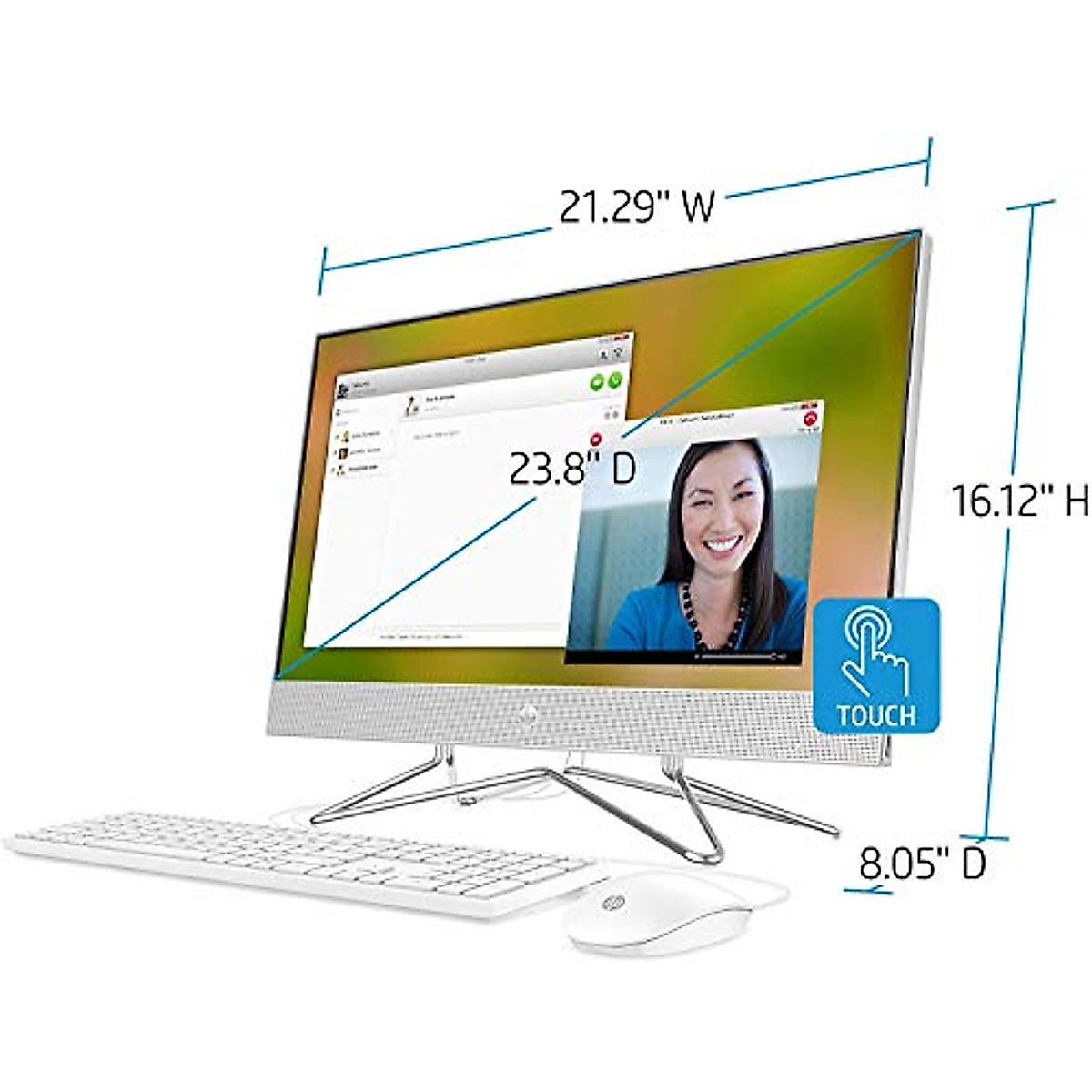 HP 24-inch All-in-One Touchscreen Desktop Computer, AMD Ryzen 5 4500U Processor, 12 GB RAM, 512 GB SSD, Windows 10 Home (24-dp0160, Silver)