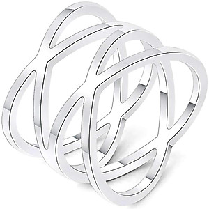 Jude Jewelers Stainless Steel Braided Woven Knot Wave Statement Anniversary Cocktail Party Ring (Silver, 10)