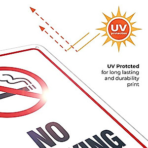 Sigo Signs - No Smoking Metal Sign, (4 Pack) 10x7 Inches, Rust Free .040 Aluminum, Fade Resistant, Made in USA