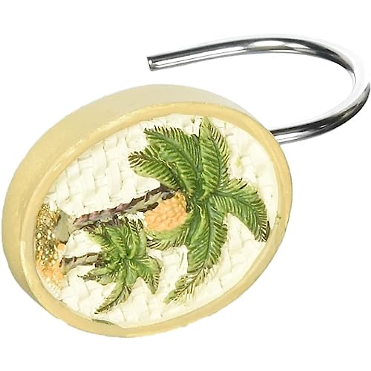 Avanti Linens - Shower Curtain Hooks, Tropical Inspired Bathroom Accessories, Set of 12 (Colony Palm Collection)