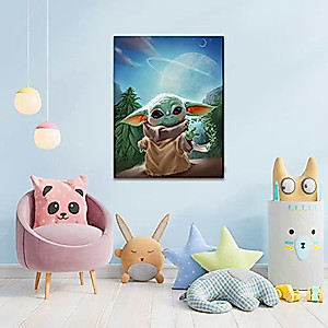 QUITEDEW Diamond Painting Kits for Beginners,5D Diamond Painting for Adults,Lovely Alien Baby Diamond Painting, Diamond Art Alien Baby,Size 16x12inch