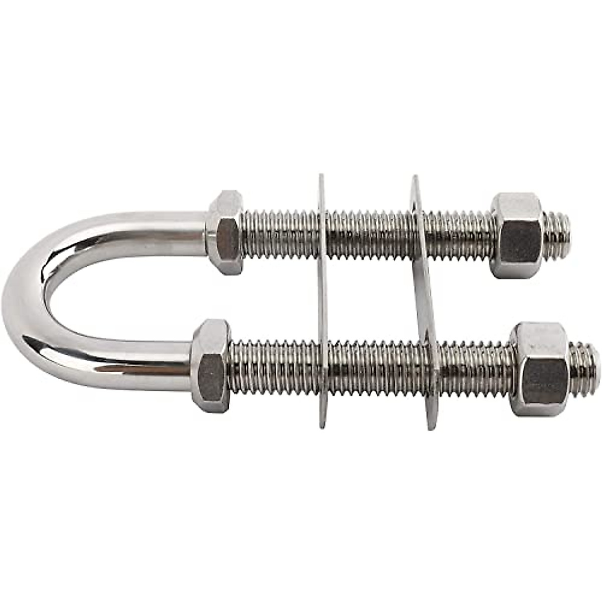 YaeMarine 2-Pack 1/2" Stainless Steel Marine Boat Stern Bow Eye Tie Down U Bolt, Thread Length 2-1/2" Total Length: 4" (Dia. 1/2" x 4" Total Length)