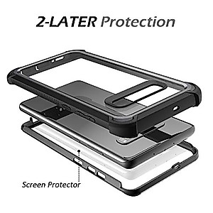 Dexnor Compatible Samsung Galaxy S10 Case 6.1 inch, Heavy Duty Protection Hard Back Defender Protector Protective Shockproof Bumper Cover Purple Pink