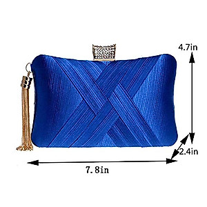 KALAIEN Women's Evening Bags Clutch Purse Bridal Party Handbags for Wedding Prom Night out Party (Royal Blue)