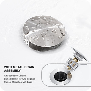 GAGALIFE Waterfall Bathroom Faucets for Sink 3 Hole - Brushed Nickel Bathroom Faucet with Pop-up Drain, 8 Inch Widespread Bathroom Sink Faucet 2-Handles, Modern Vanity Faucet with Supply Lines