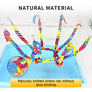 WishLotus Sugar Glider Toys, 3Pcs Multicolored Braided Ropes Small Animal Toys Colorful Climbing Rope for Parrot, Sugar Gliders, Hamster, Guinea Pig, Squirrel, Ferret, Squirrel (3pcs)