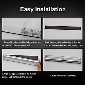 CCBASEBALL Motion Activated RV Step Lights, 10 LED Battery Operated Motorhome Motion Sensor led Light Strip, Magnetic Night Light Bar for Motorhome Travel,Travel Trailers, Camper (2 Pack)