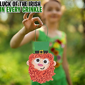 Leprechaun Crinkle Tissue Sign Craft Kit - Makes 12 - St. Patrick's Day Crafts for Kids and Fun Home Activities