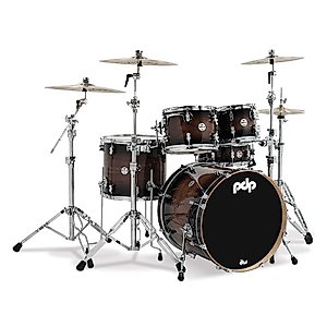 Pacific by DW 5-Piece Concept Maple Exotic Shell Pack (Charcoal Burst over Walnut)