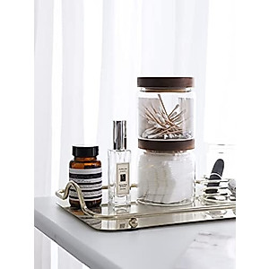 Kanwone Glass Storage Jars Set of 6, 17 Ounce Airtight Food Storage Containers with Bamboo lids, Clear Glass Canisters for Pantry, kitchen, Flour, Sugar, Tea, Coffee, Snack, Spice and Herbs