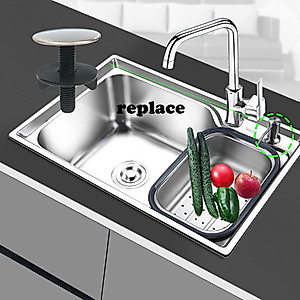 2 Pack Kitchen Sink Hole Cover Stainless Steel Faucet Hole Cover Kitchen Sink Tap Hole Plate Stopper Cover Blanking Metal Plug