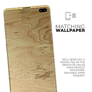DesignSkinz Molten Gold Digital Foil Swirl V3 Protective Vinyl Decal Wrap Skin Cover Compatible with The Samsung Galaxy S20 (Screen Trim & Back Glass Skin)