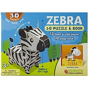 Zebra 3-D Puzzle & Book