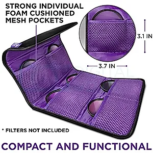 Lens Filter Case, 6 Pocket Camera Filter Wallet for Round or Square Filters