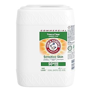 Arm & Hammer 33200-97550 Liquid Laundry Detergent Free & Clear, 640 oz., 5 Gallon Jug