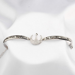 FOTAP The Force Bracelet I Am One with The Force The Force is with Me Jewelry Funny Gift (S- Force Bracelet)