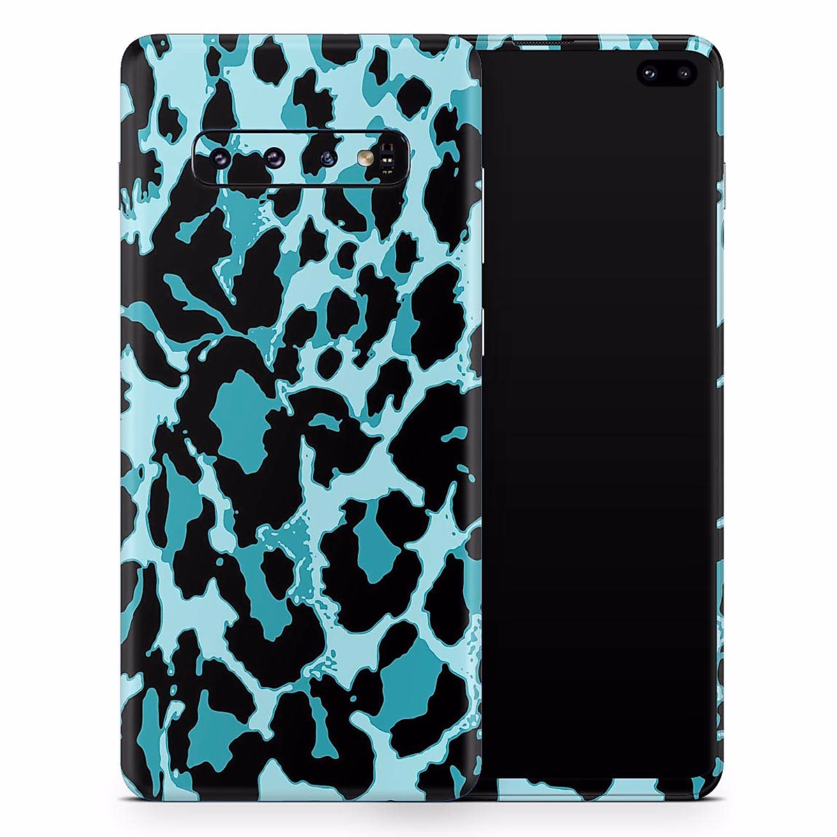DesignSkinz Vector Hot Turquoise Cheetah Print Protective Vinyl Decal Wrap Skin Cover Compatible with The Samsung Galaxy S20 (Screen Trim & Back Glass Skin)