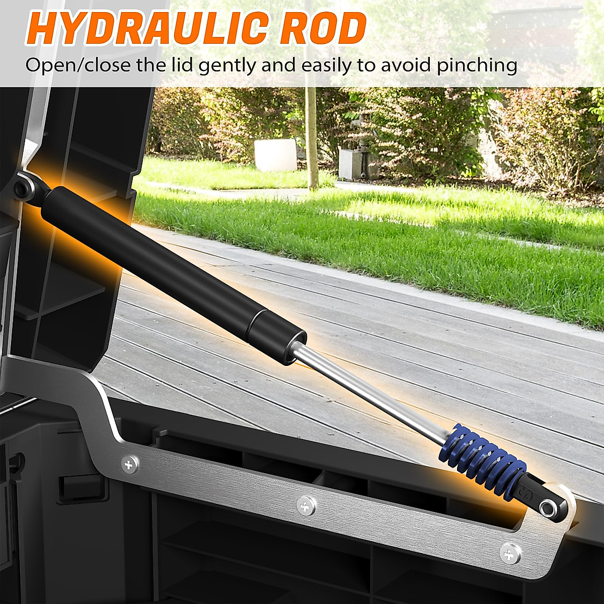 Kiivakii 230 Gallon Large Resin Deck Box, Indoor Outdoor Storage Boxes, Waterproof Storage Bin, Organization and Storage for Patio Furniture, Outdoor Cushions, Garden Tools & Pool Supplies, Lockable