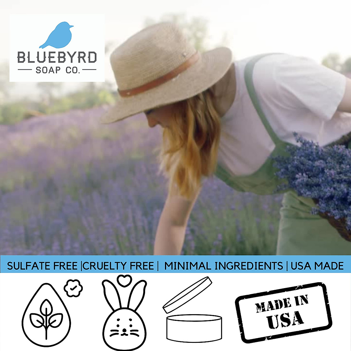 BLUEBYRD Soap Co. Lavender Vanilla Fragrance for Hair and Body | Alcohol Free Hair Perfume | Perfumed Hair and Body Mist -Sweet Vanilla & Relaxing Lavender Scent | Clean Beauty, Vegan, Free of