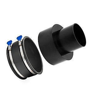 POWERTEC 70362 Dust Collection Reducer 6" OD to 4" OD with 6" Dust Control Flex Cuff