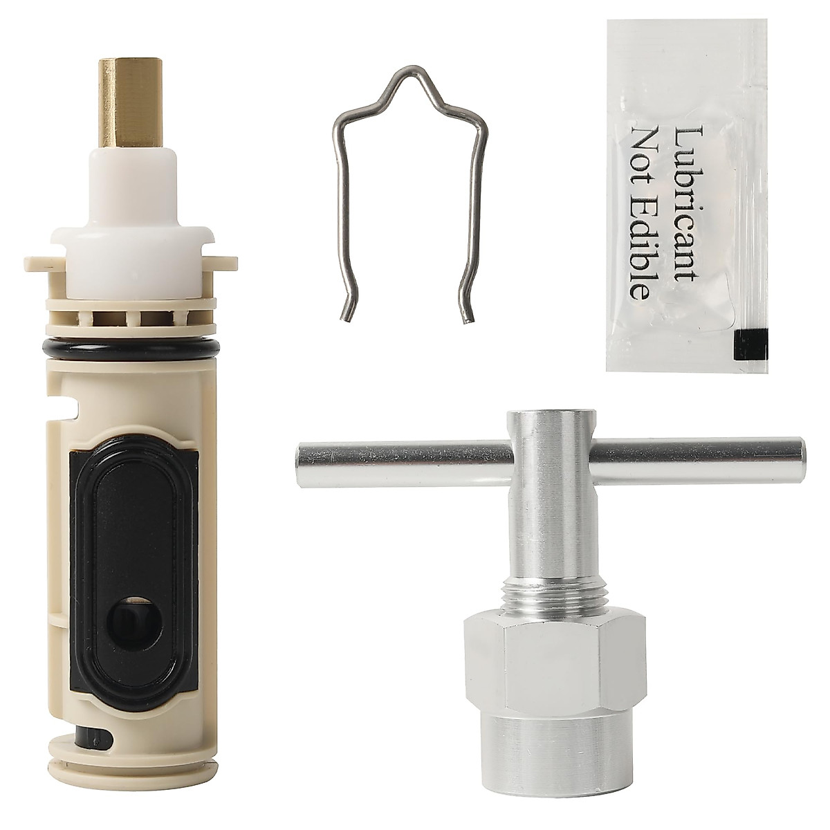 Calvana Bathroom Shower Valve Kit, Cartridge Removal Tool, Compatible with Moen 1222 One-Handle Posi Temp Faucets, Durable Brass & Plastic, Included Cartridge Puller Tool, Retainer Clip, Silicone Oil