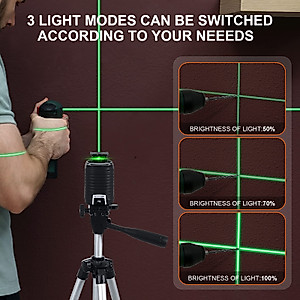 Laser Level, Firecore 360° Green Self Leveling Cross Line Laser Level with Horizontal and Vertical Lines for Picture Hanging Construction, Magnetic Bracket, 4AA Batteries&Carry Pouch Included - G30