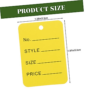 TEHAUX 1000pcs Clothing tag Jewelry Prices Tags Prices Label Clothes Prices tag Jewelry Labels Hanging Prices Tags Printable Prices Tags Paper Prices tag Paper jam Customize Commodity