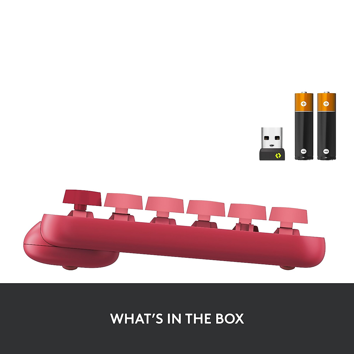 Logitech POP Mechanical Wireless Keyboard with Customizable Emoji Keys, Durable Compact Design, Bluetooth or USB Connectivity, Multi-Device, OS Compatible - Heartbreaker Rose