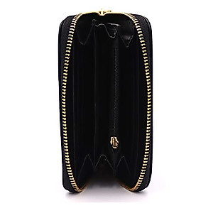 LOVESOME Womens Small Zip Around Wristlet Wallet(Black)