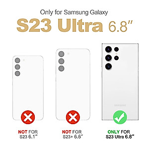 SURITCH for Samsung Galaxy S23 Ultra Case, [Built-in Screen Protector] [Dual-Layer Protection ] Full Protection Shockproof Rugged Bumper Phone Cover for Samsung S23 Ultra 6.8 Inch - Rose Marble