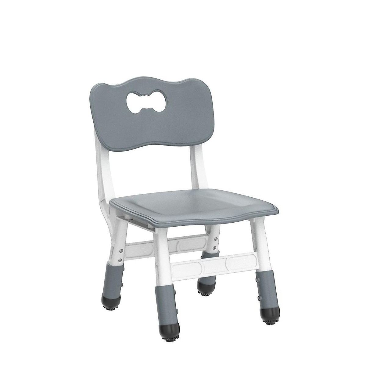 FUNLIO Adjustable Kids Chair (2pcs), 3 Level Height Adjustable Toddler Chair for Ages 3-8, Sturdy Child Chair with Maximum Bearing 220lbs, for Classrooms/Daycares/Homes, CPC & CE Approved - Grey