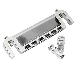 Musiclily Pro 52.5mm Adjustable Wraparound Bridge Tailpiece for Epiphone Les Paul Junior LP Style Electric Guitar, Chrome