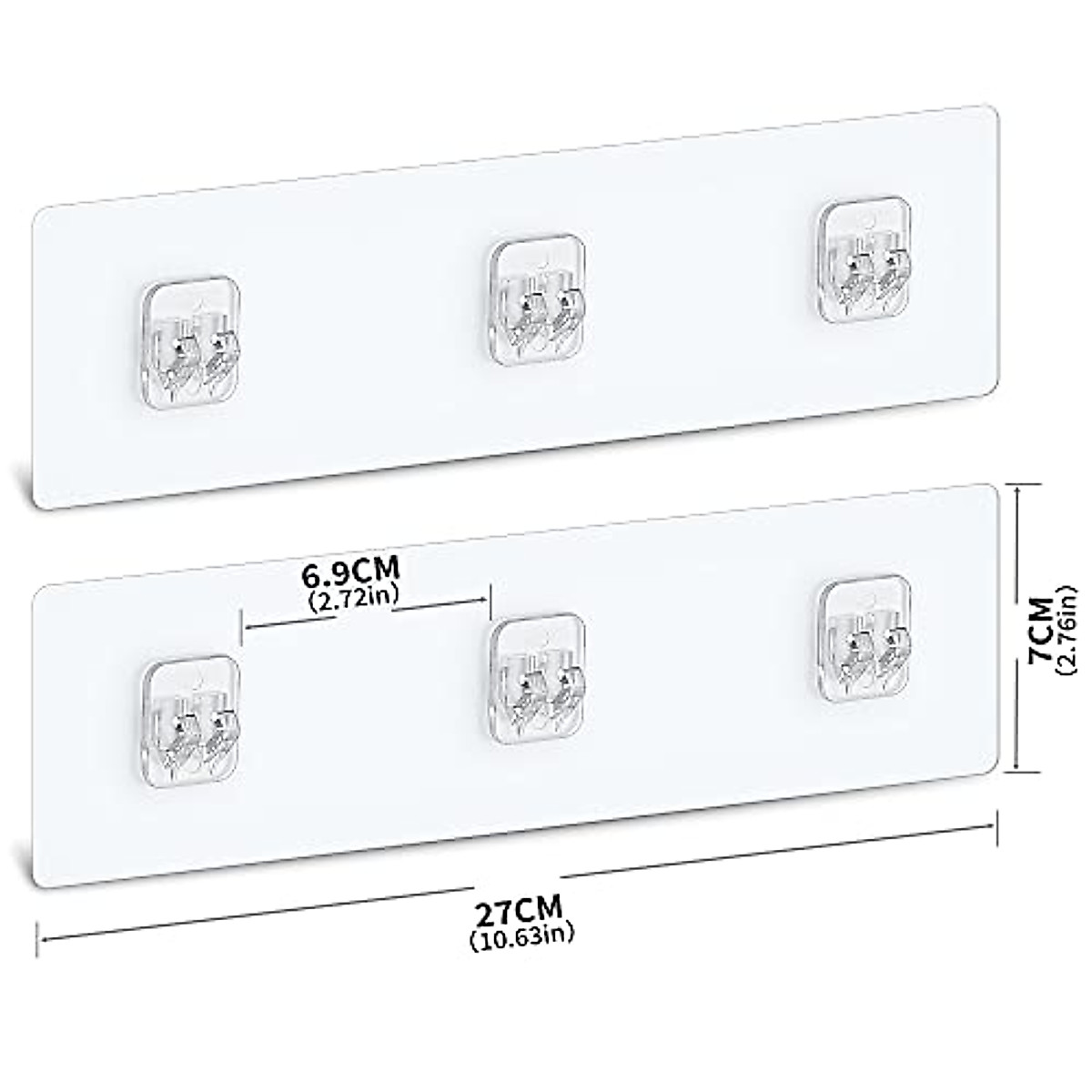 ENIBOE 2 Pack Shower Caddy Adhesive Replacement Stickers Nail Free Strong Sticker Hook Strip No-trace Transparent Adhesive Pad for Soap Holder, Bath Toilet Kitchen Organizer Shelf Accessories