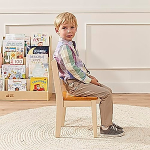 ECR4Kids Hideaway Table and Chair Set, Kids Furniture, Honey/Antique White, 3-Piece