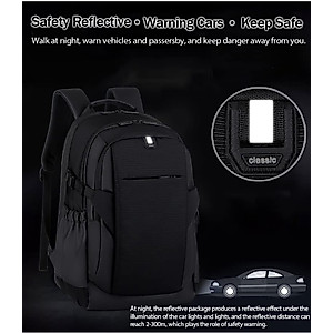 Dec-Mec Laptop Backpack,Travel/Business/ School Multi-Compartment Backpack - Anti Theft Waterproof Backpack with Charging Port for mn