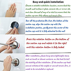 DGYB Suction Cup Towel Bar for Bathroom 17 Inch Brushed Nickel Towel Holder Stainless Steel Premium Kitchen Towel Rack Wall Mounted